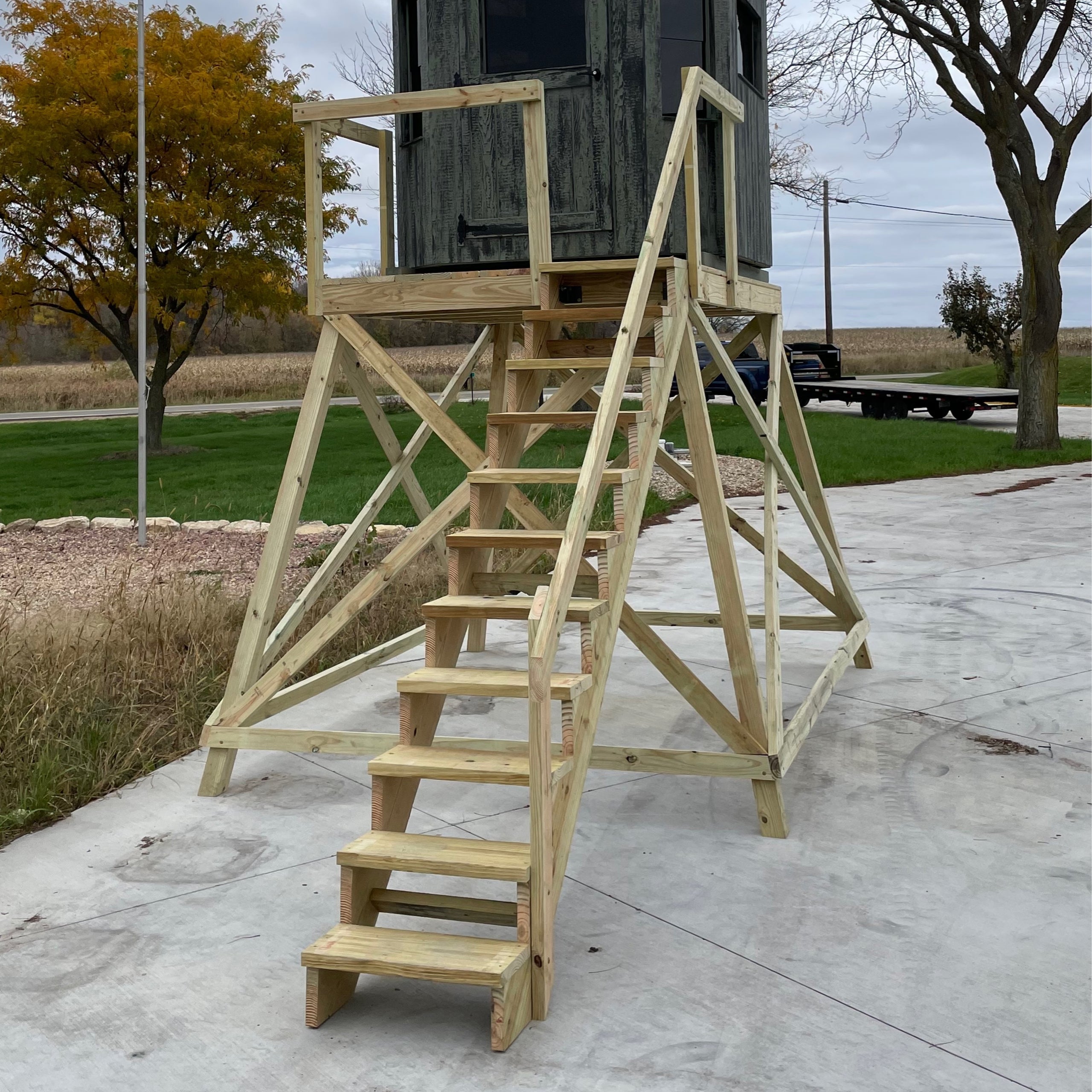 Treated Elevation Kit w/Stairs | Menzel's Amish Shelter & Fabrication